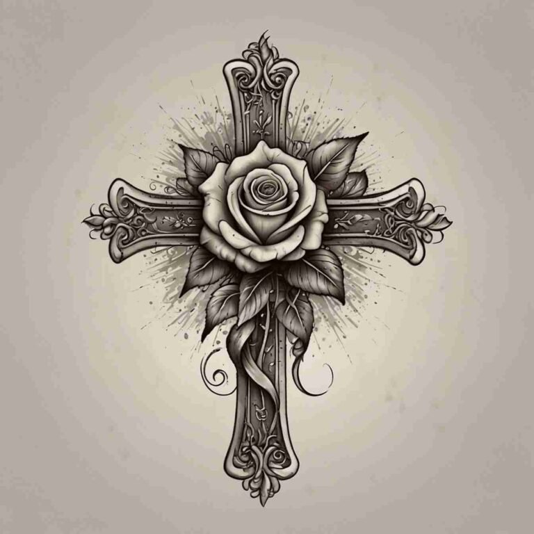 45+ Cross with Roses Tattoo Ideas and Their Meanings