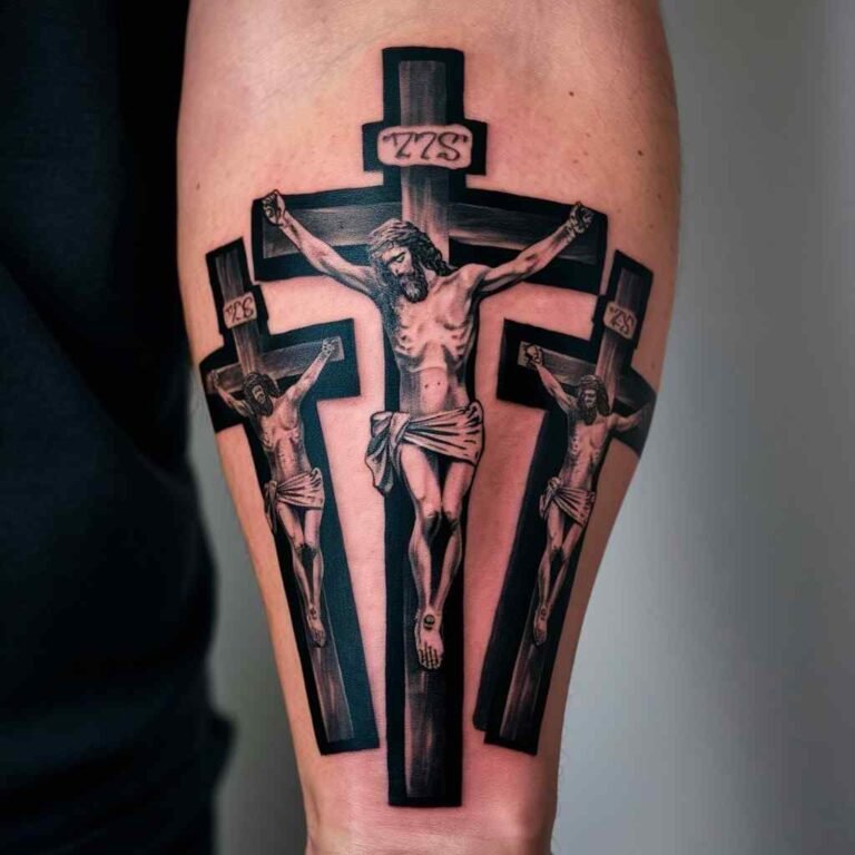 42+ Three Cross Tattoos for Forearm: Meaningful Designs & Ideas