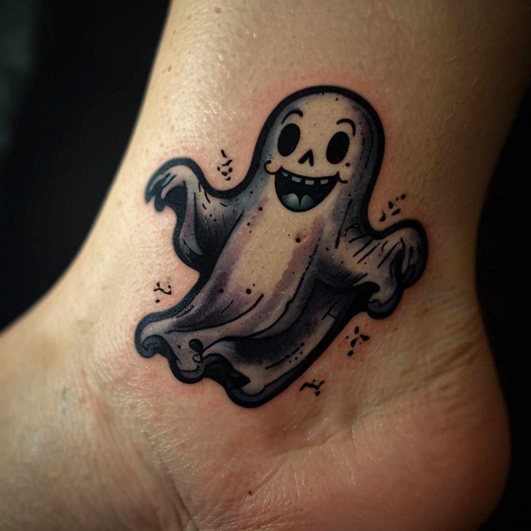 50 Mini Ghost Tattoo Ideas with Meaning for Your Next Ink